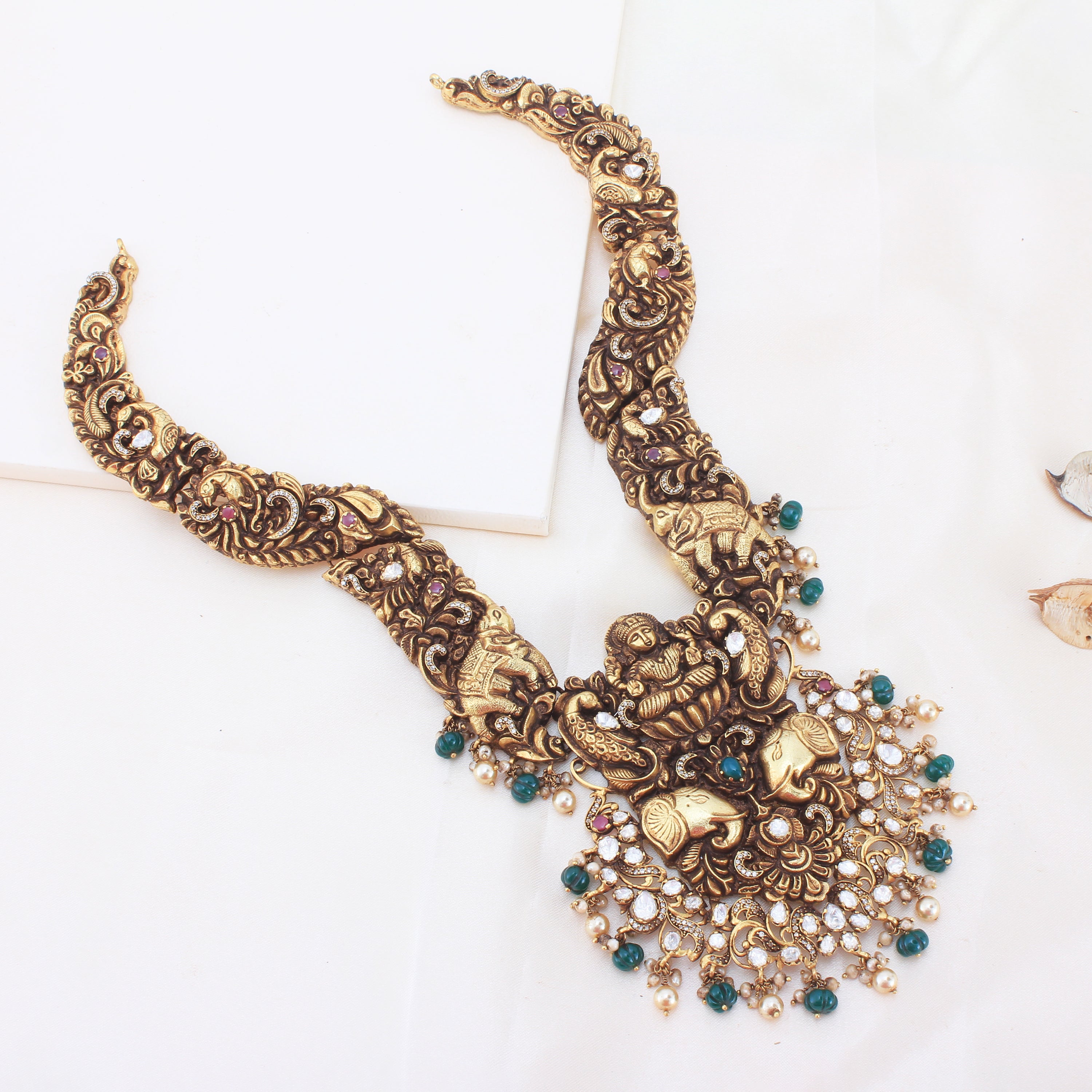 Exquisite Lakshmi With Elephant Nagas Moissanite Haram – The Velli Shop