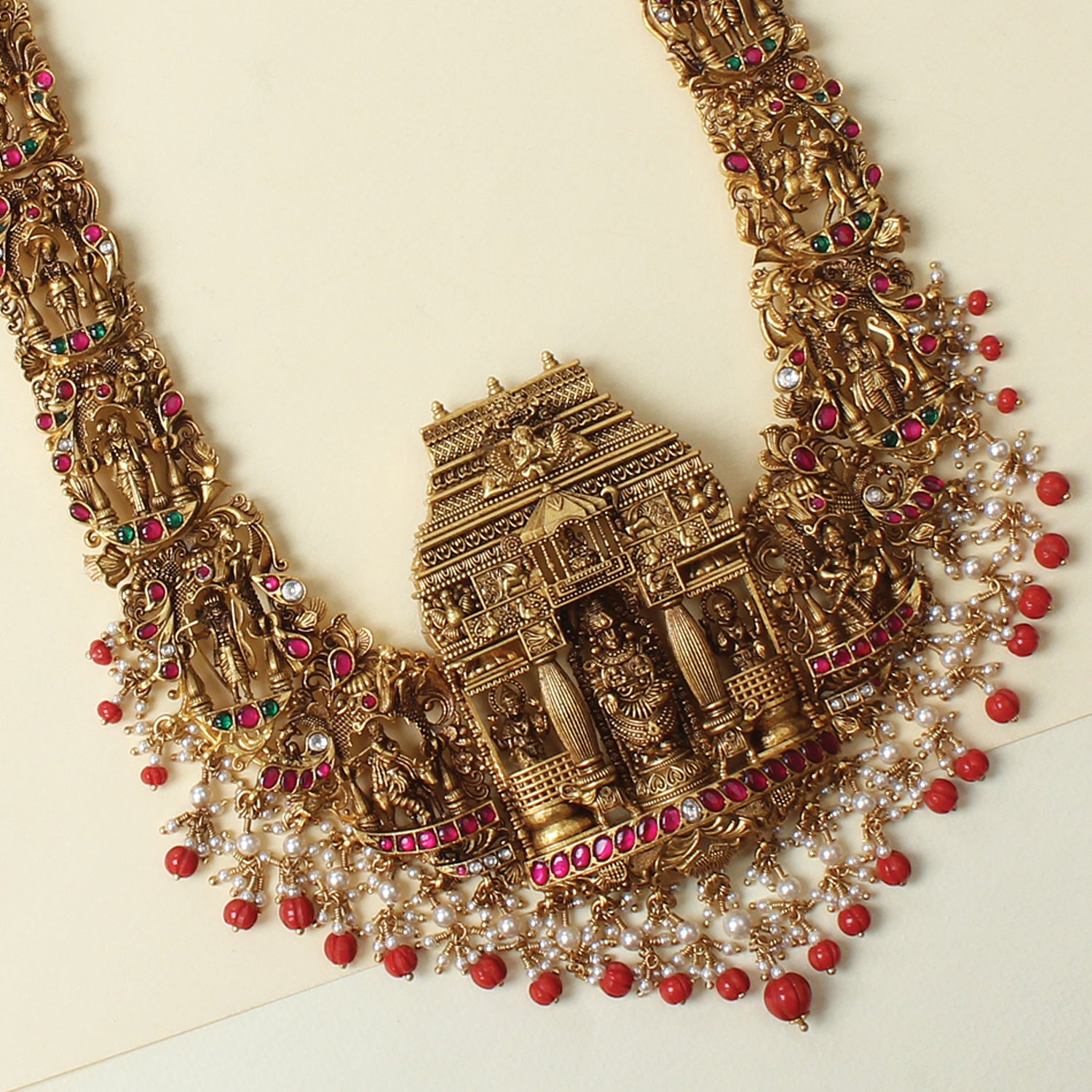 Nagas Coral Haram in Gold Plated | 3D Kundan Jewellery Design – The ...