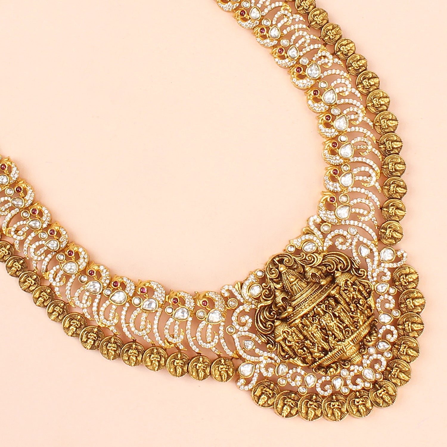 Haram with Earrings | Sri Rama Pattabhishekam CZ Nagas Haram – The ...
