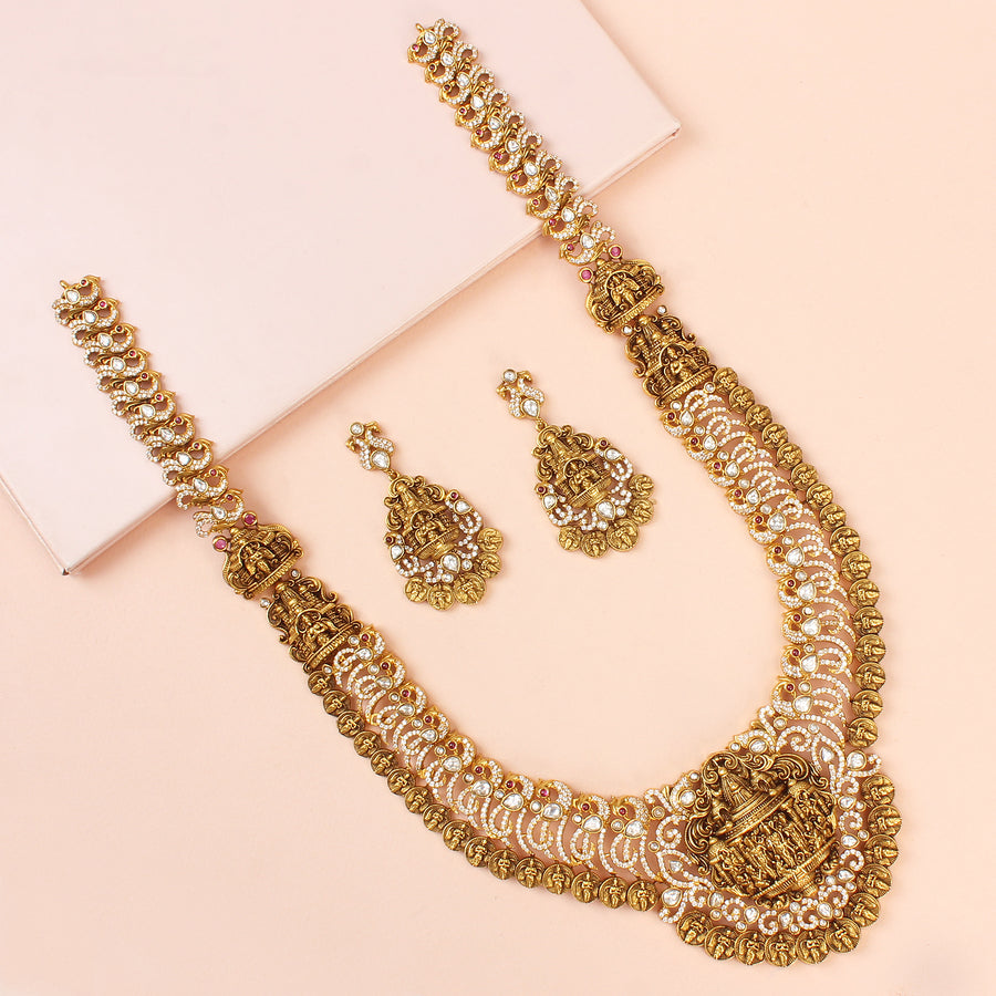 Haram with Earrings | Sri Rama Pattabhishekam CZ Nagas Haram – The ...