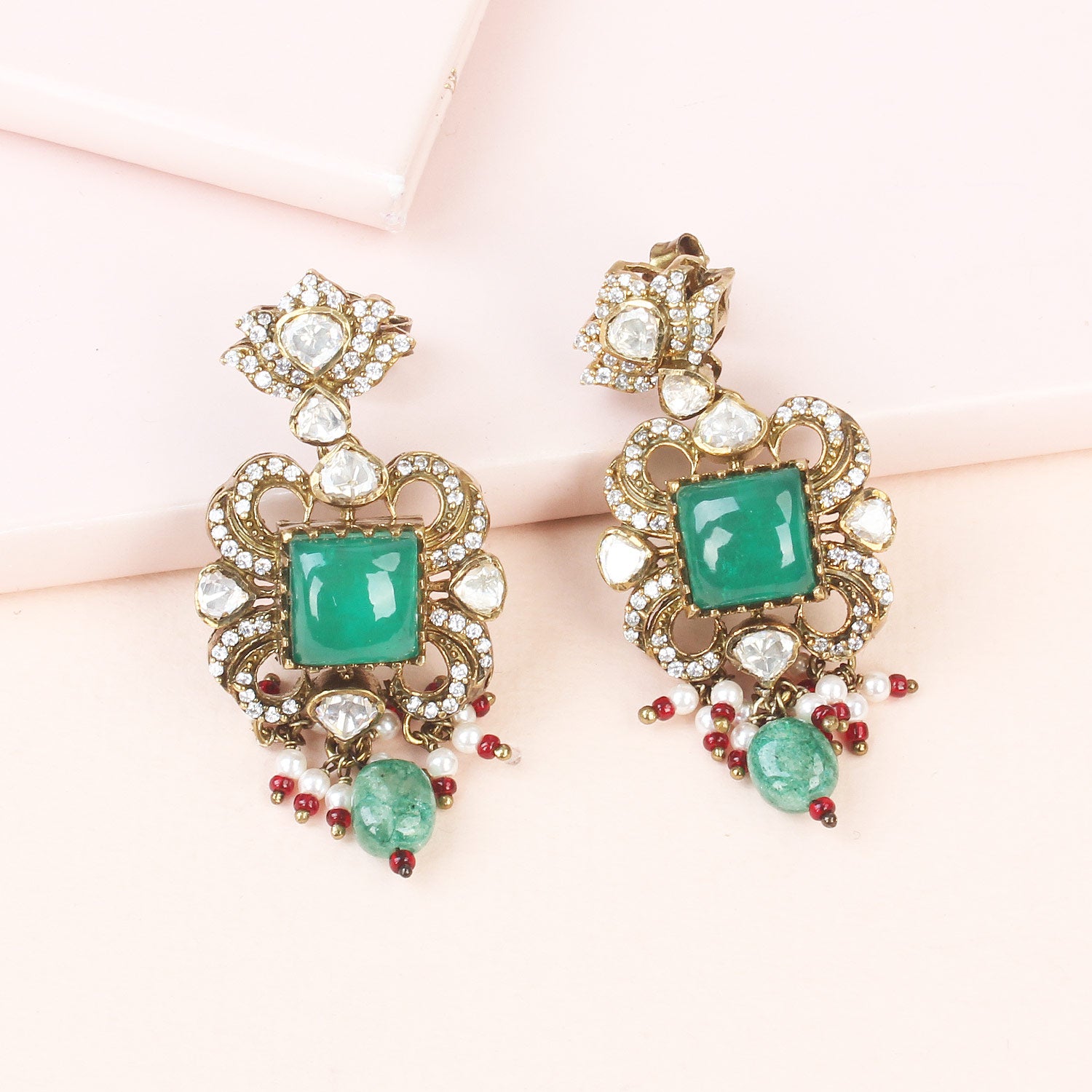 Blooming Studded Victorian Moissanite Choker With Earring – The Velli Shop