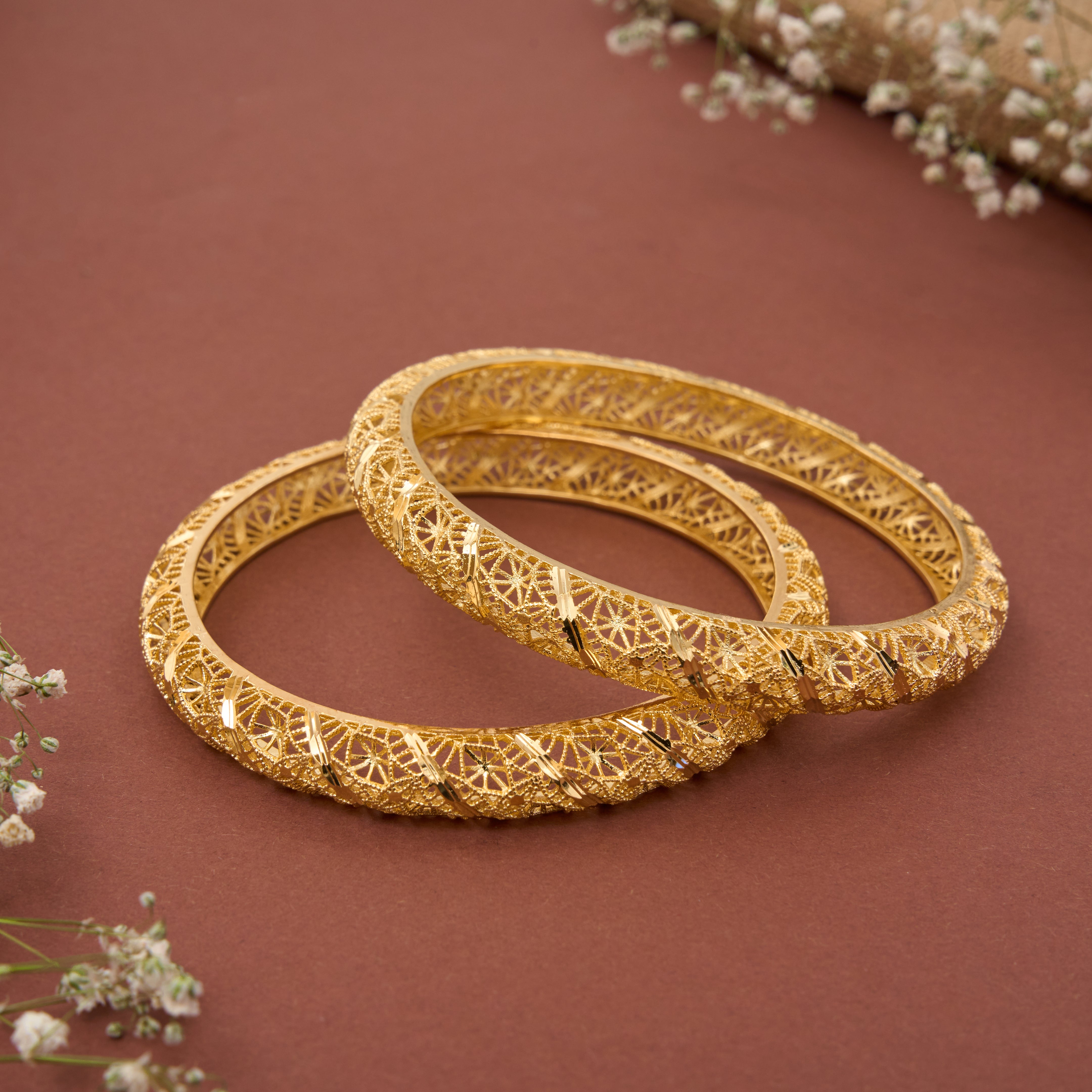 Sparking Gold Plated Silver Turkey Bangles – The Velli Shop