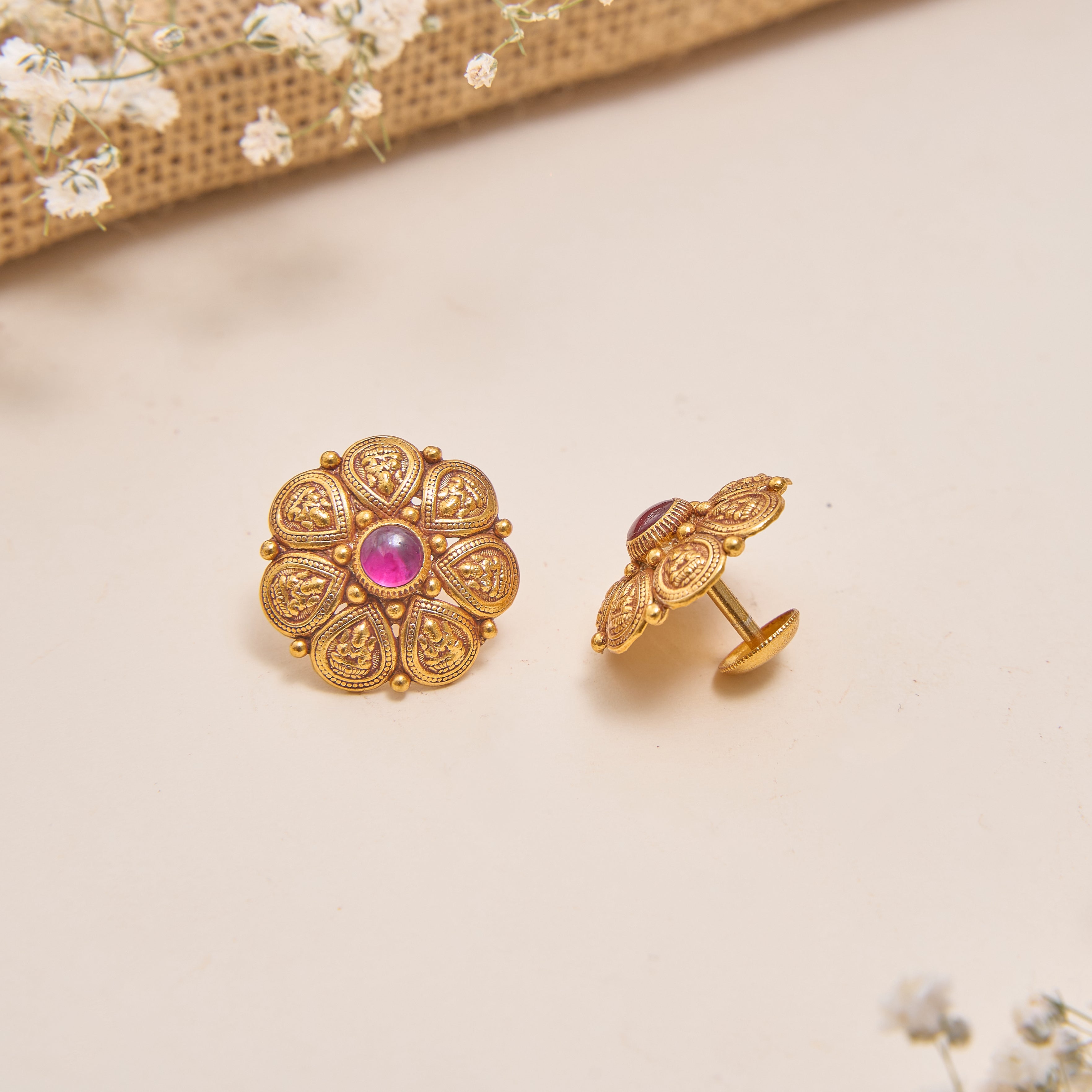 Esthetical Lakshmi Nagas Gold Plated Earring – The Velli Shop