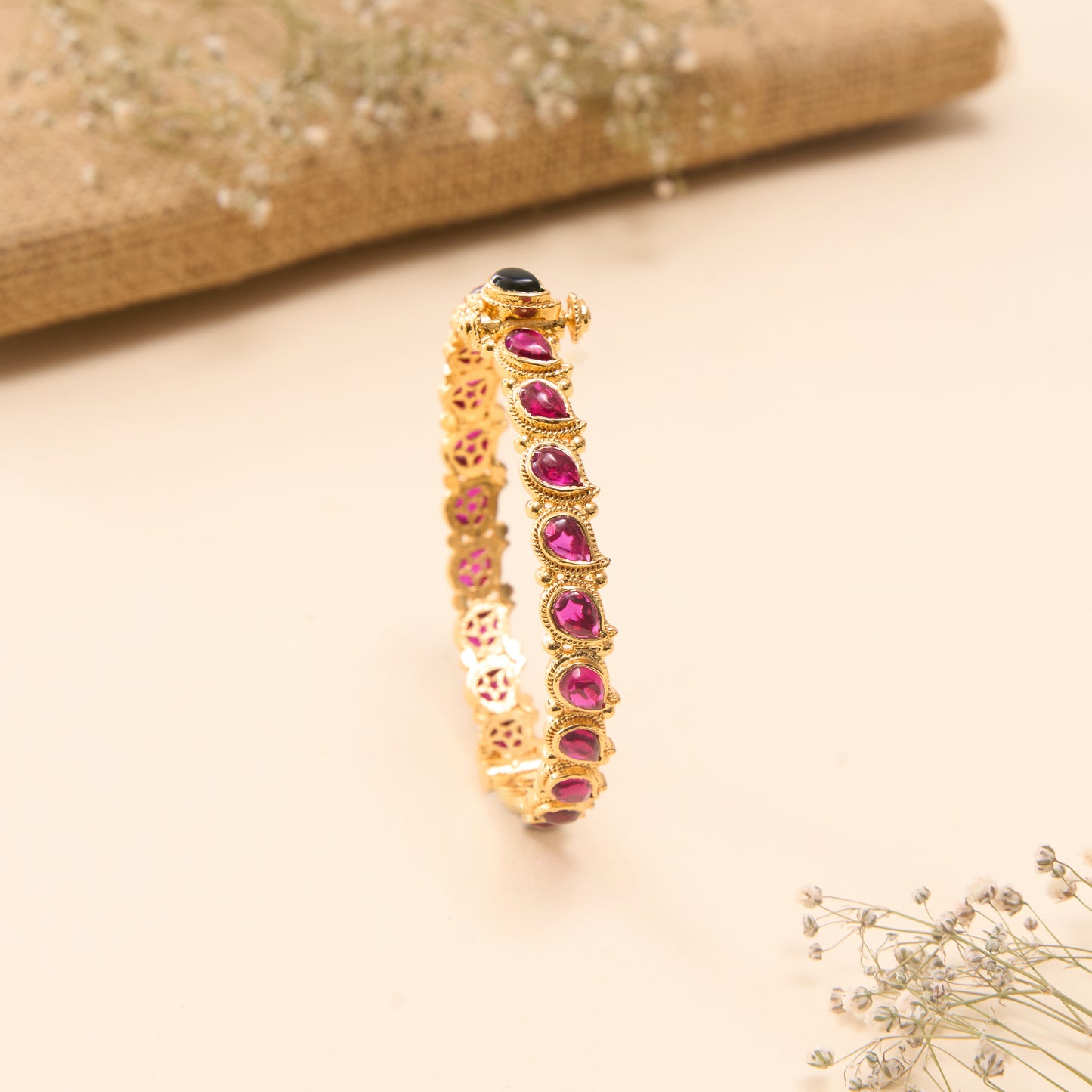 Astonishing Sacred Gold Plated Silver Screw Bangle – The Velli Shop
