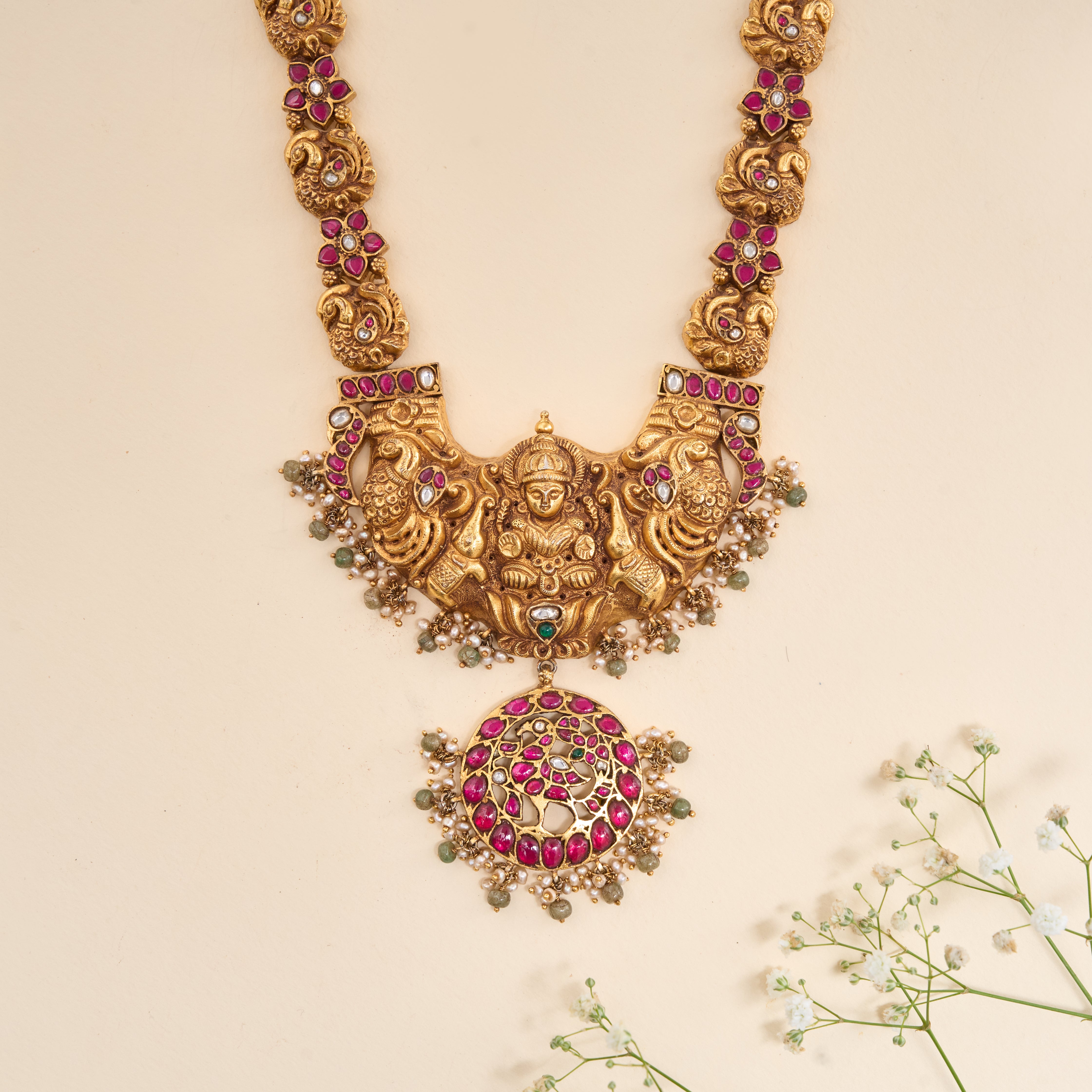 Lakshmi’s Majesty Gold Plated Kundan Nagas Haram – The Velli Shop