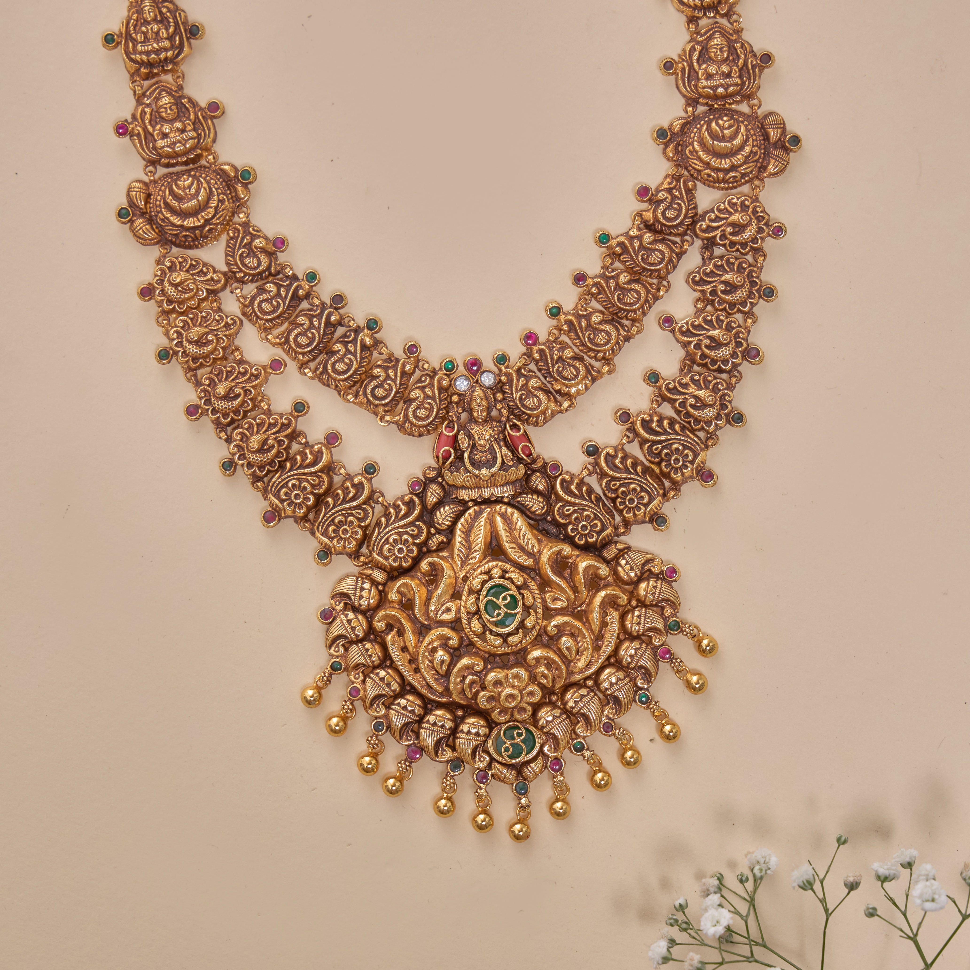 Ethereal Lakshmi Nagas Gold Plated Haram – The Velli Shop
