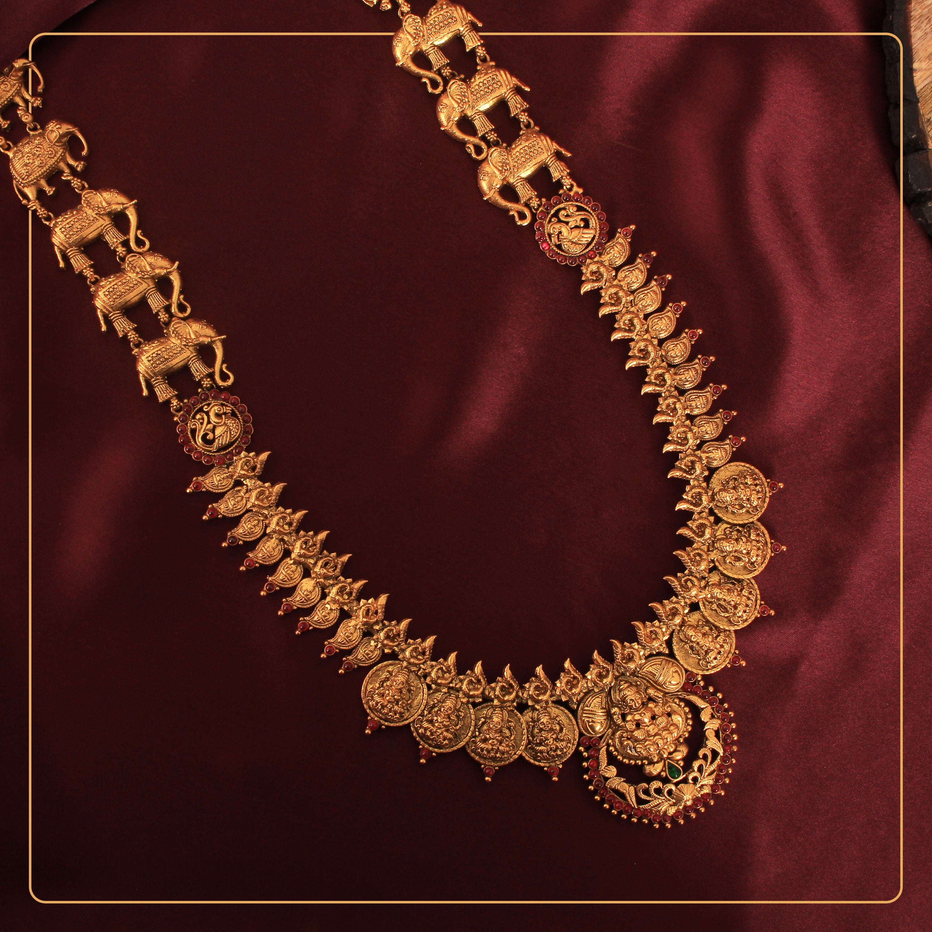 Elephant Garland Gold Plated Nagas Haram – The Velli Shop