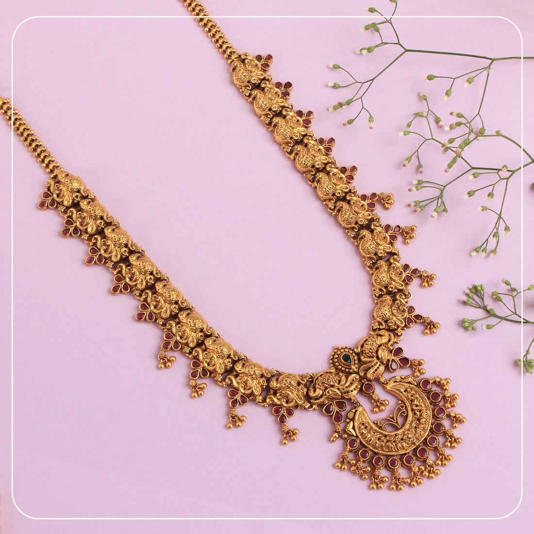 Peacock Gold Plated Nagas Haram – The Velli Shop