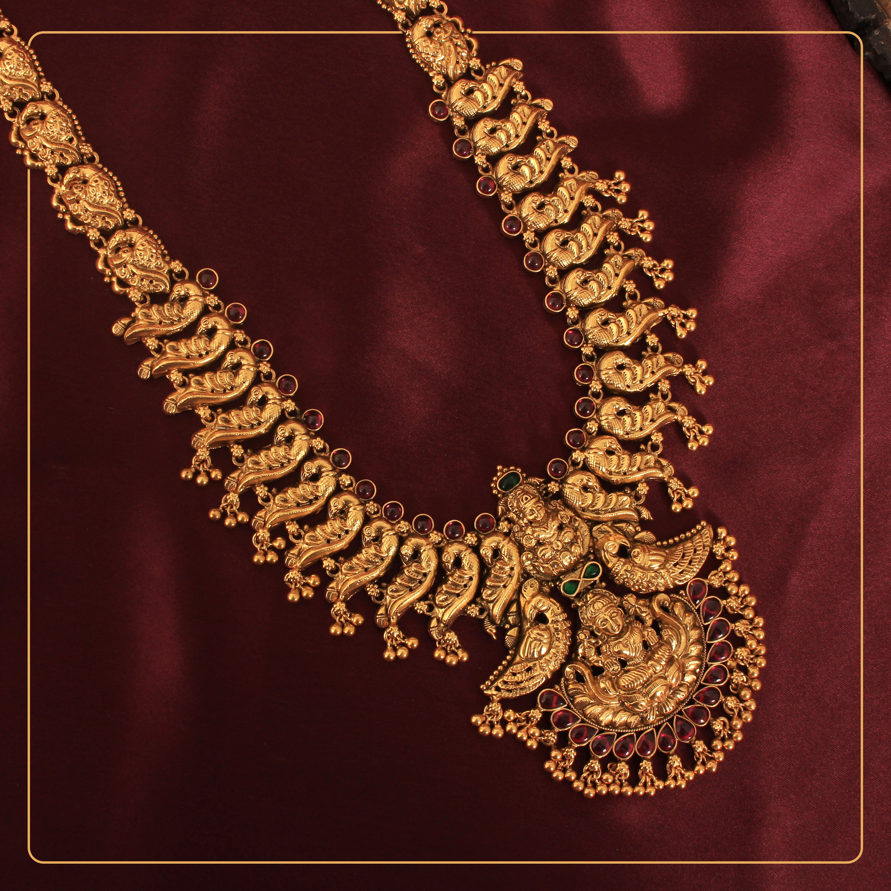Lakshmi Grand Gold Plated Nagas Haram – The Velli Shop