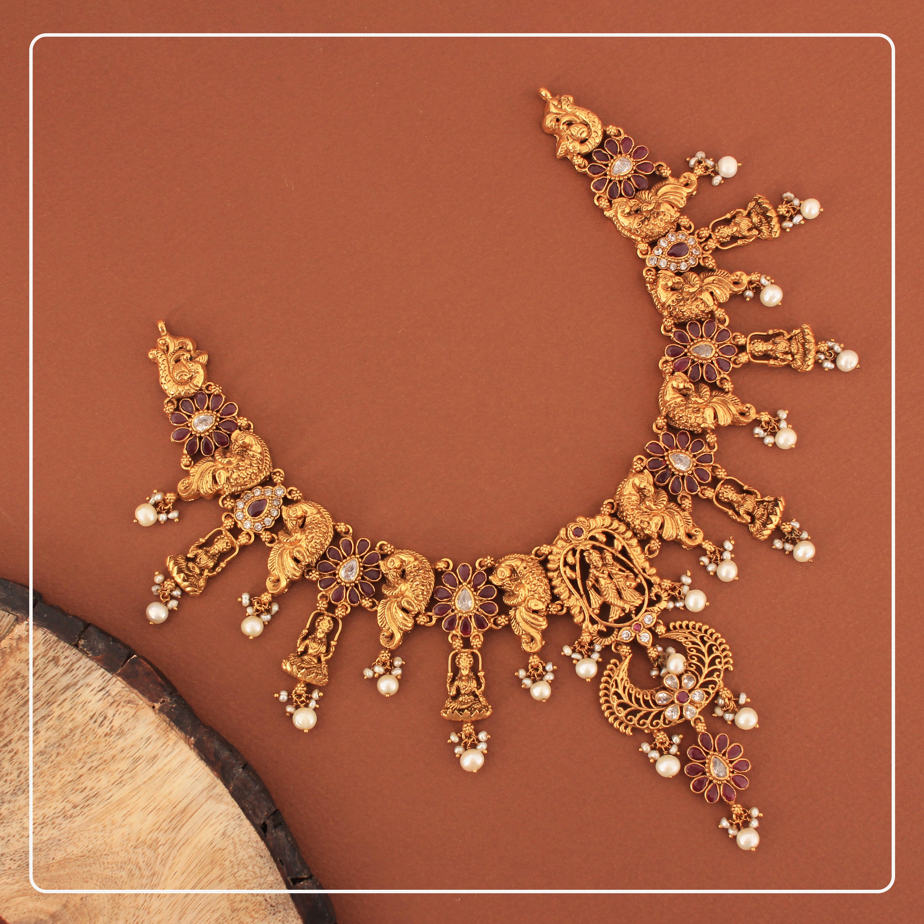 Goddess Lakshmi's Gold Plated Nagas Necklace – The Velli Shop